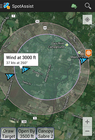 Spot Assist Wind Aloft mapped - Spot Assist